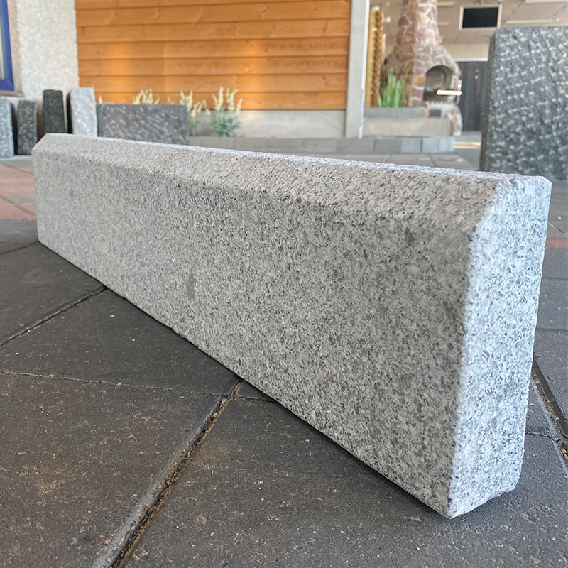 Granit kantsten 5x15x75 cm lysgrå G603. helt lige kanter m/skrå topkant ...